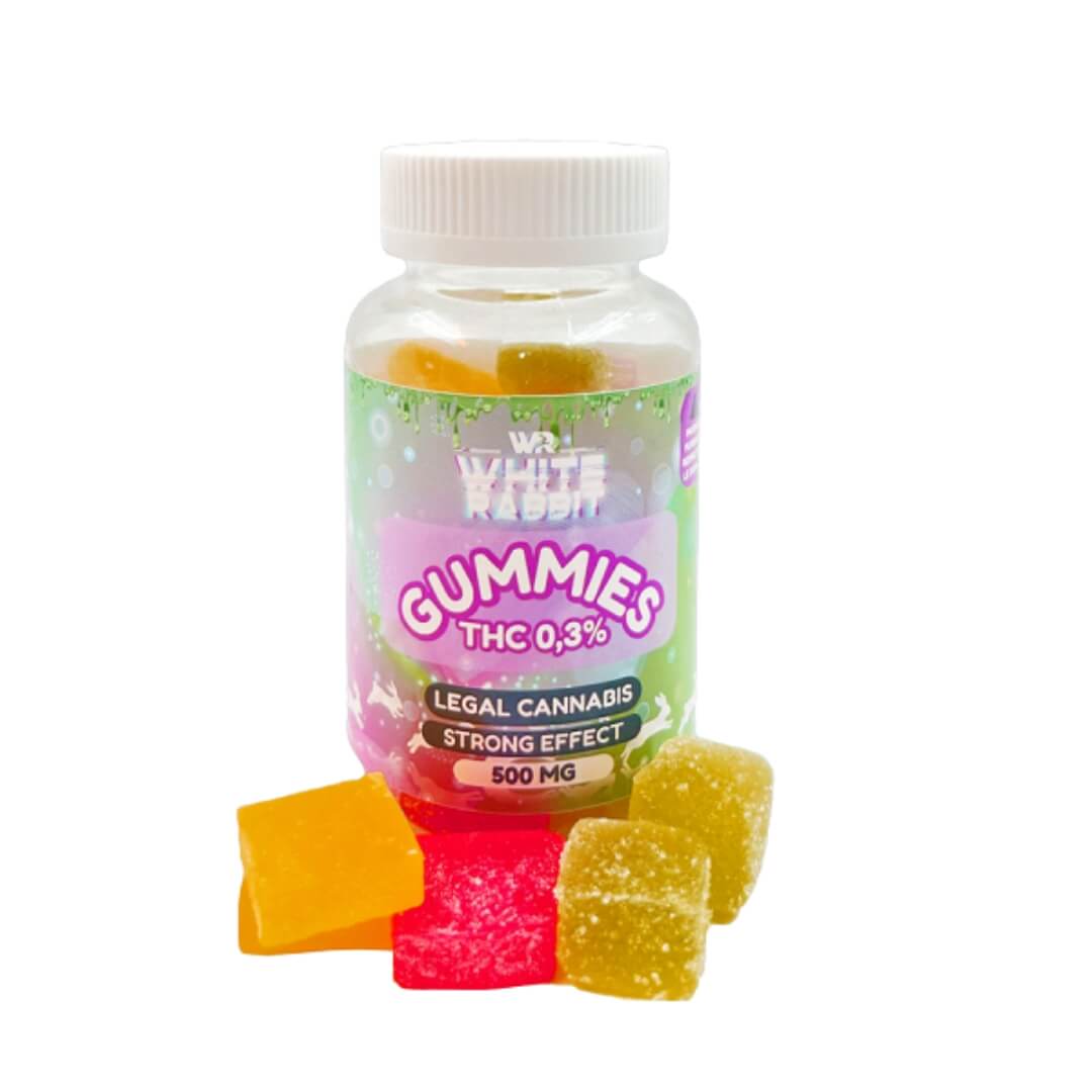 GUMMIES WHITE RABBIT SUPER PUISSANT 500MG - POT DE 25 - CBDOO.fr